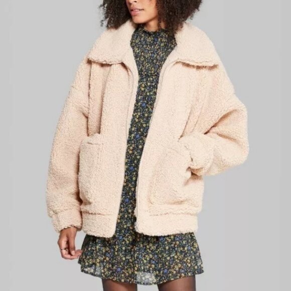 wild fable | Jackets & Coats | Wild Fable Jacket Zipper Front Oversized ...